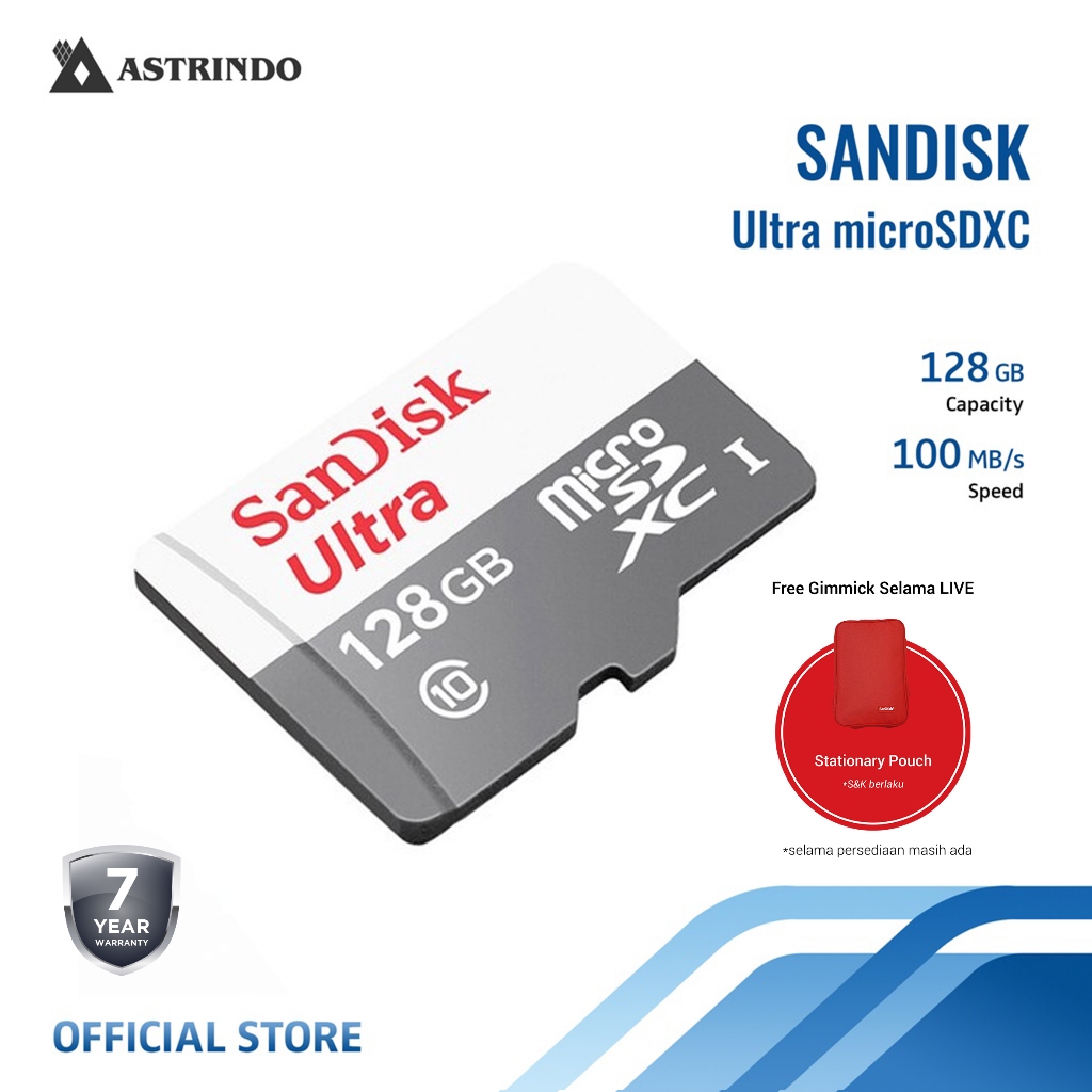 Jual Sandisk Ultra Micro SD 128GB/Class 10/100MBps R - (SDSQUNR-128G-GN3MN) | Shopee Indonesia