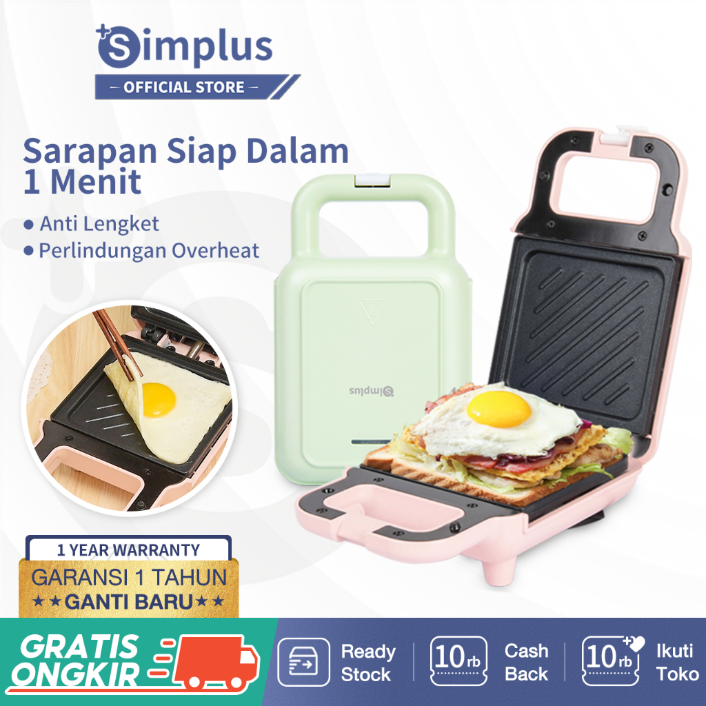 Jual SIMPLUS Pembuat Sandwich/Sandwich Maker Low Watt 650W Pemanggang ...