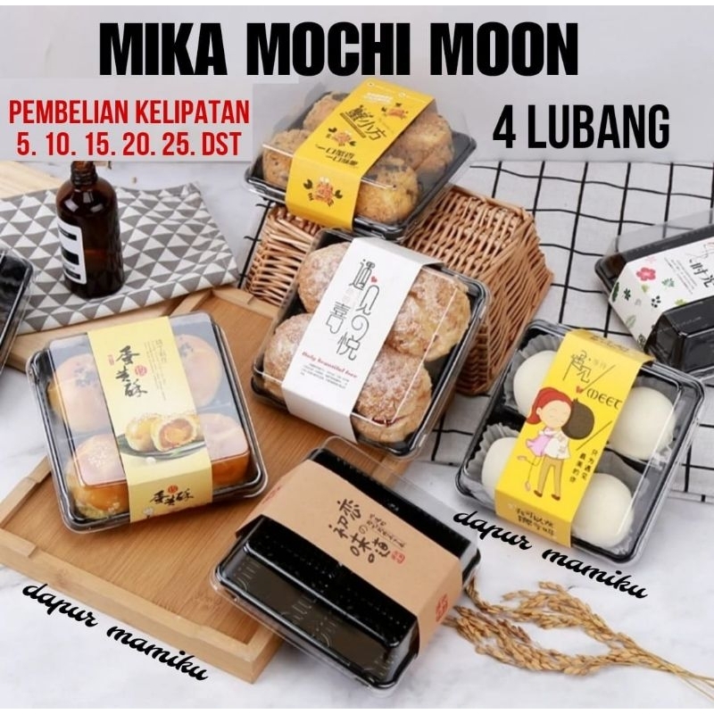 Jual Wadah Kemasan Mika Mochi Moon Cake 4 Lubang Mika Moon cake isi 4 ...