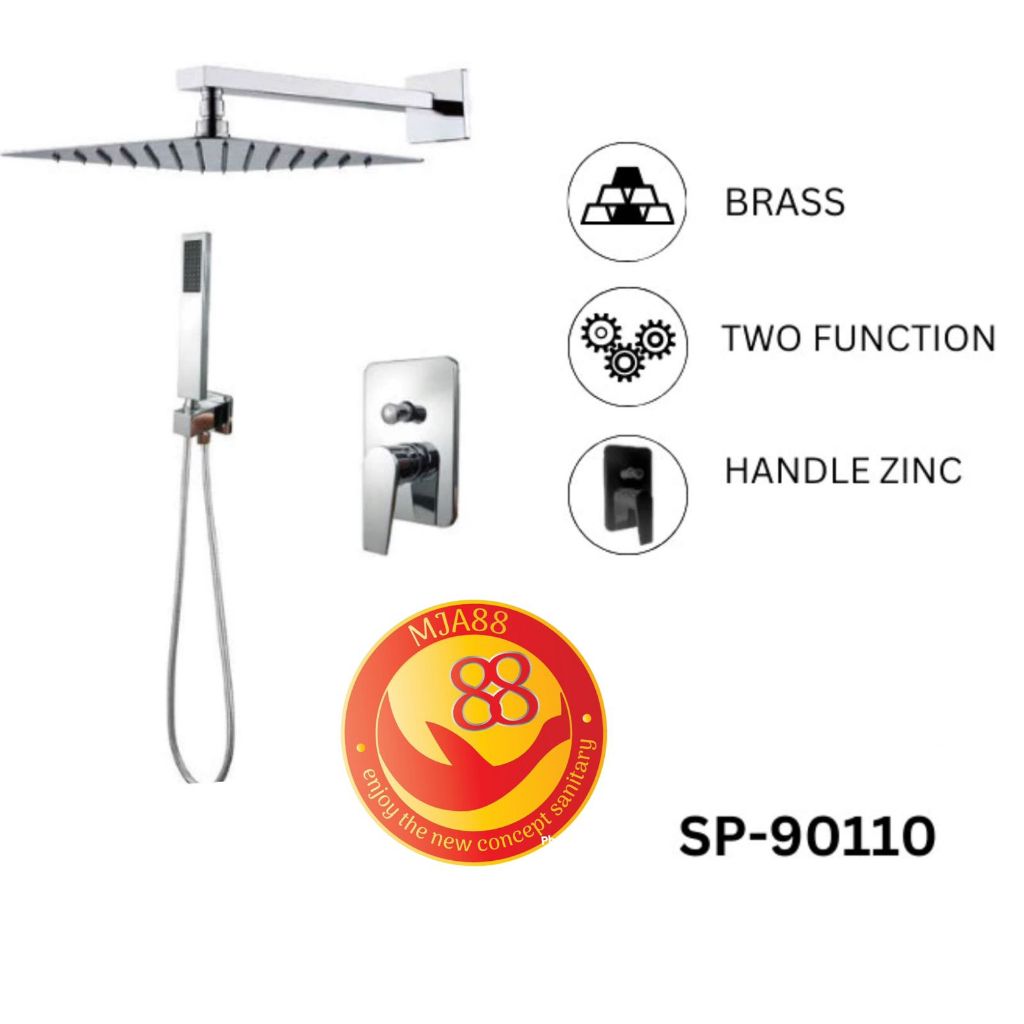 Jual Shower Set Paket Wall Shower Tanam Stop Kran Air Panas Dingin - silver dan hitam | Shopee ...