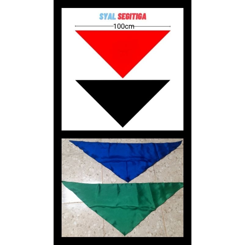 Jual syal segitiga sleyer polos segitiga merah hitam putih biru hijau ...