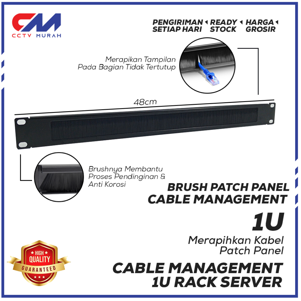 Jual Brush Blank Panel 1 U Cable Management Rack Mount Server | Shopee ...