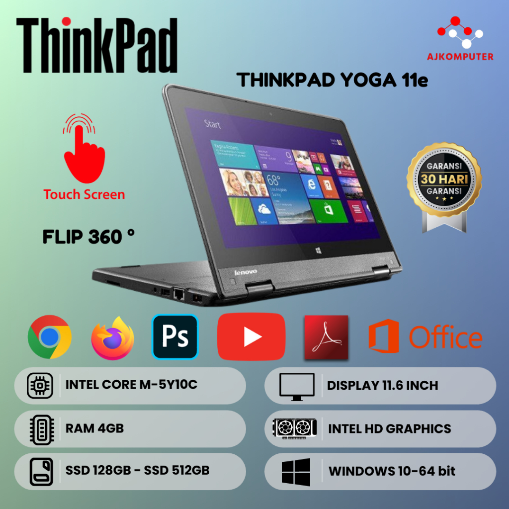 Jual LENOVO THINKPAD YOGA 11e 2in1 TOUCHSCREEN LIPAT 360° MEWAH BERGARANSI | Shopee Indonesia