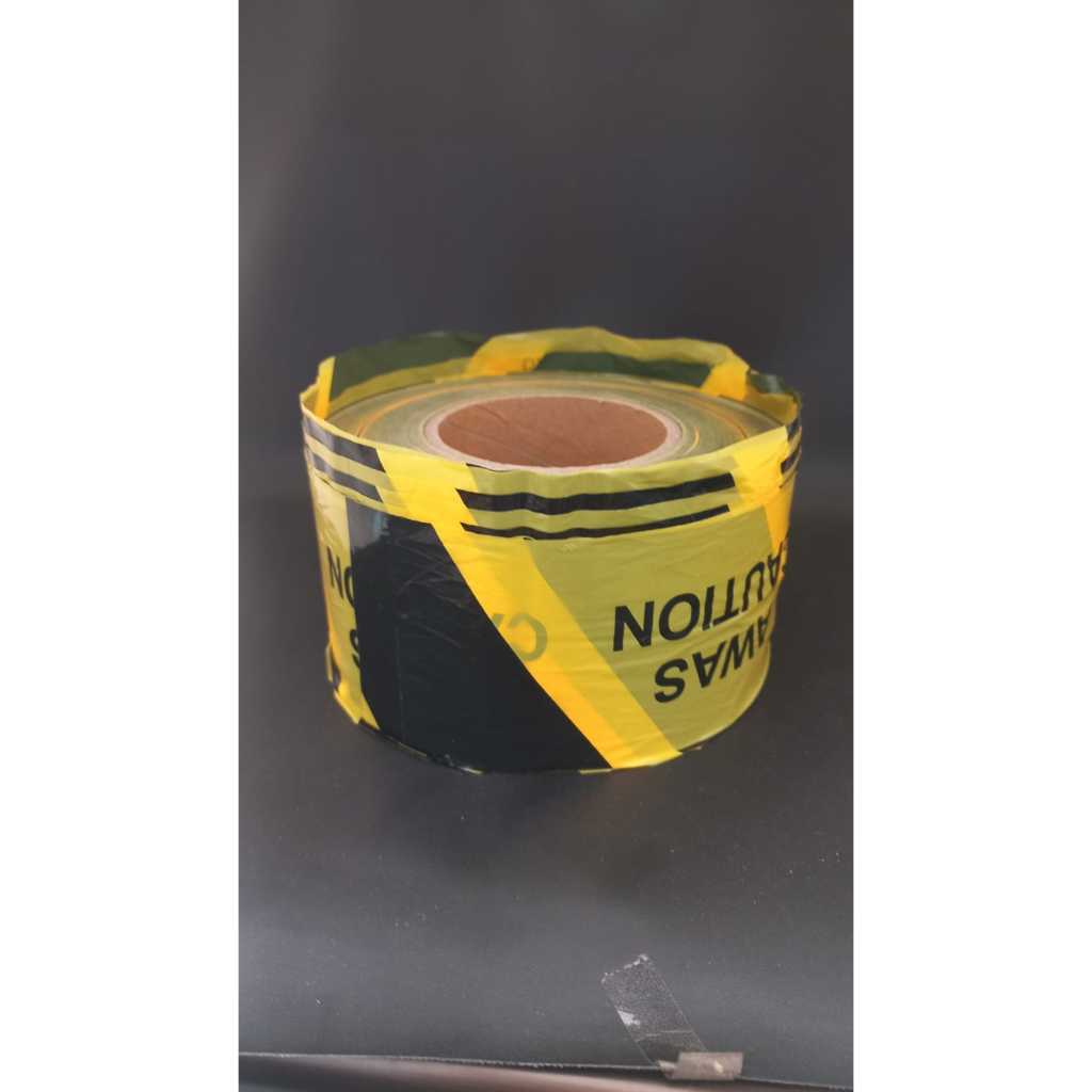 Jual POLICE LINE Hitam Kuning/Garis Polisi Ukuran 3" x 500 Meter teks ...