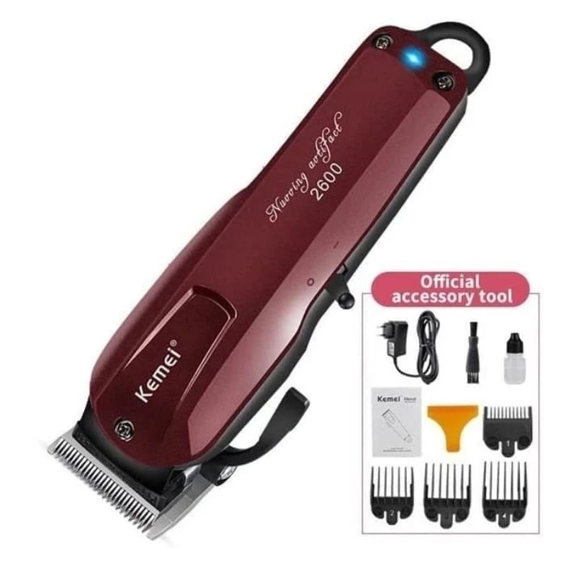 Jual Kemei KM-2600 Alat Mesin Cukur Rambut Wireless Hair Clipper Rechargeable | Shopee Indonesia