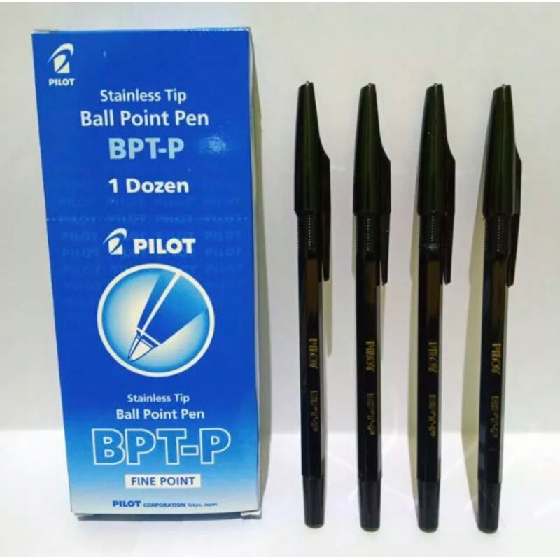 Jual Pulpen Pilot BPT-P Hitam Fine Point Stainless Tip Per Pak (12 Pcs ...