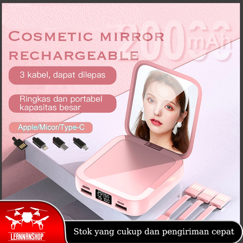 Jual 100% Powerbank 20000mAh Built-in 3 Cables 3.1A Fast Charging With ...