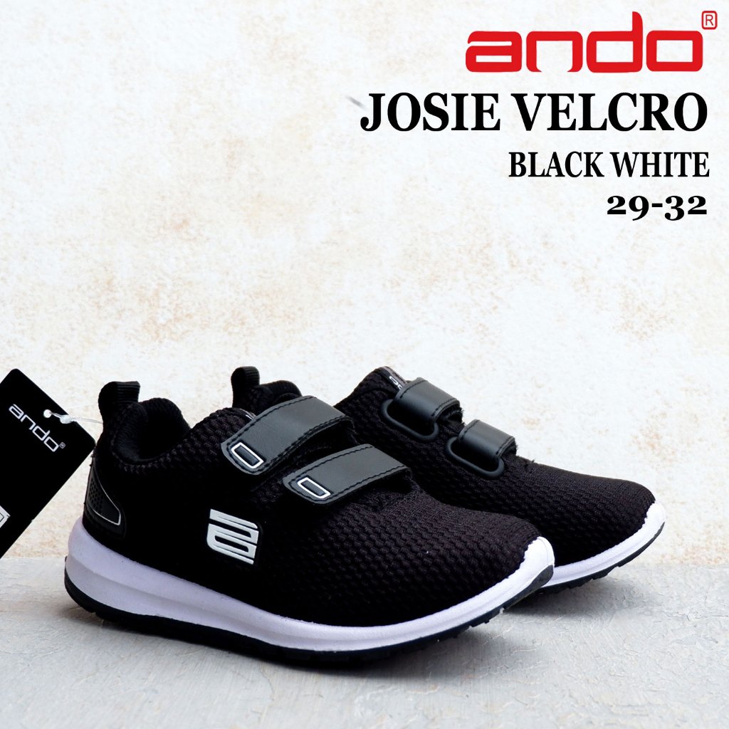Jual Sepatu Sekolah ANDO - size 28-40 - JOSIE V - 29-32 - Sepatu perekat velcro - sepatu ...