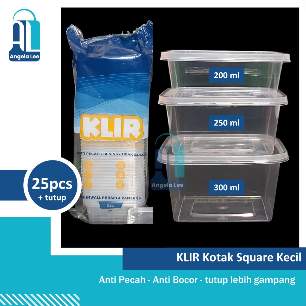 Jual Klir Thinwall Anti Pecah Persegi Panjang Kotak Makan Plastik Sayur