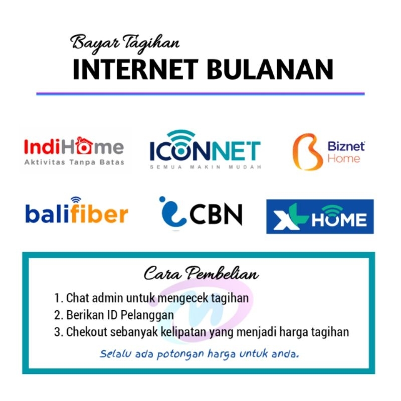 Jual Bayar Tagihan Internet Bulanan ( Indihome, iconnet, dll ) | Shopee ...