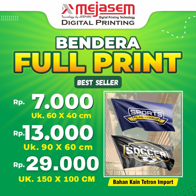 Jual TERMURAH CETAK BENDERA CUSTOM FULL PRINT KAIN IMPORT | Shopee ...
