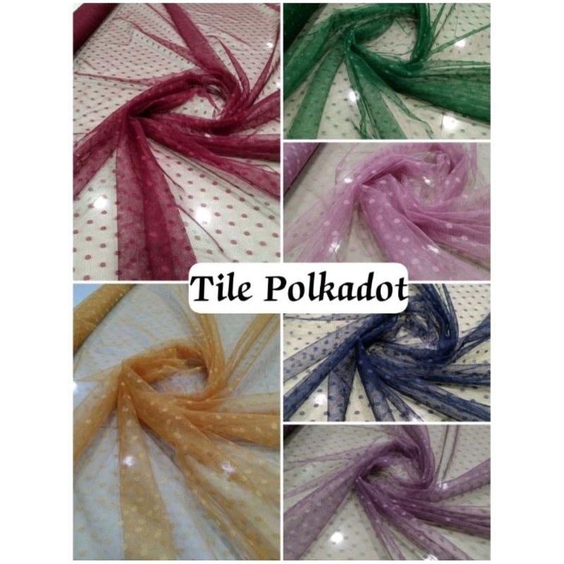 Jual Kain Tile Dot/Polkadot/Harga Tertera Setengah Meter | Shopee Indonesia