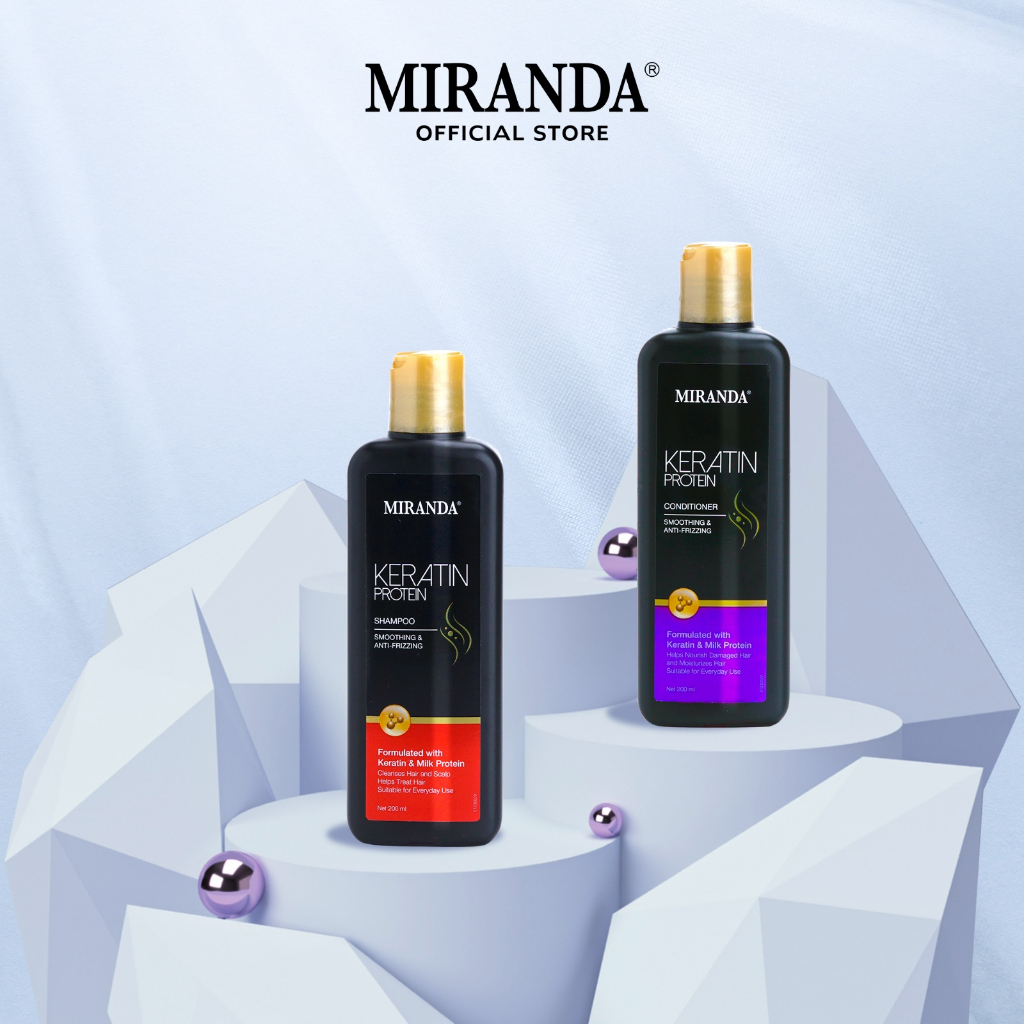 Jual MIRANDA Keratin Protein Hair Shampoo | Conditioner 200ml (New ...