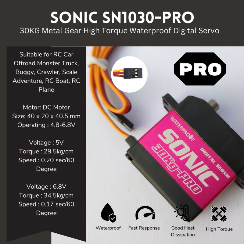 Jual SONIC 30KG PRO DIGITAL SERVO 0.17S 180 DEGREE | Shopee Indonesia