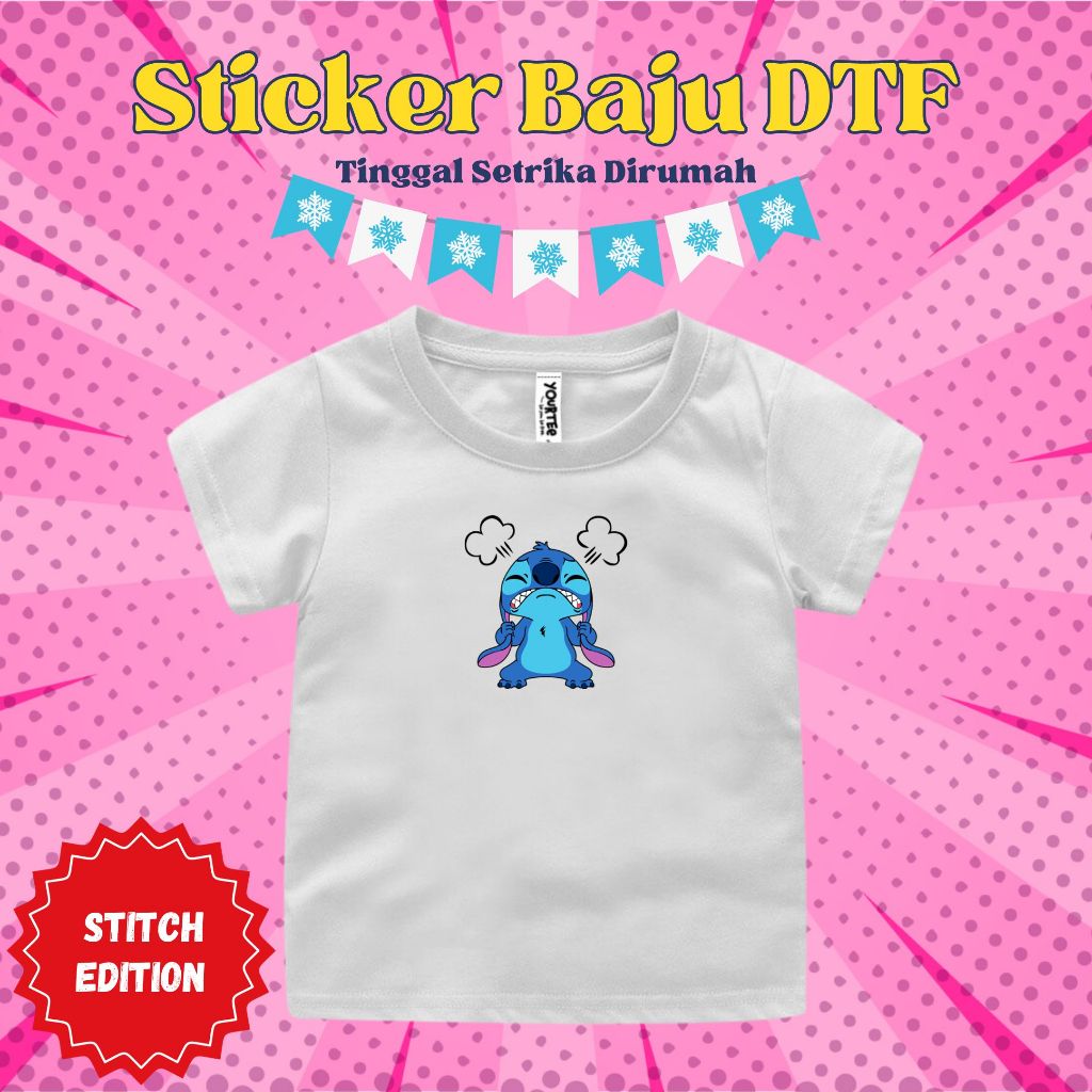 Jual Jual Sticker Baju Tema STITCH Sticker Kaos tinggal Setrika Sticker ...