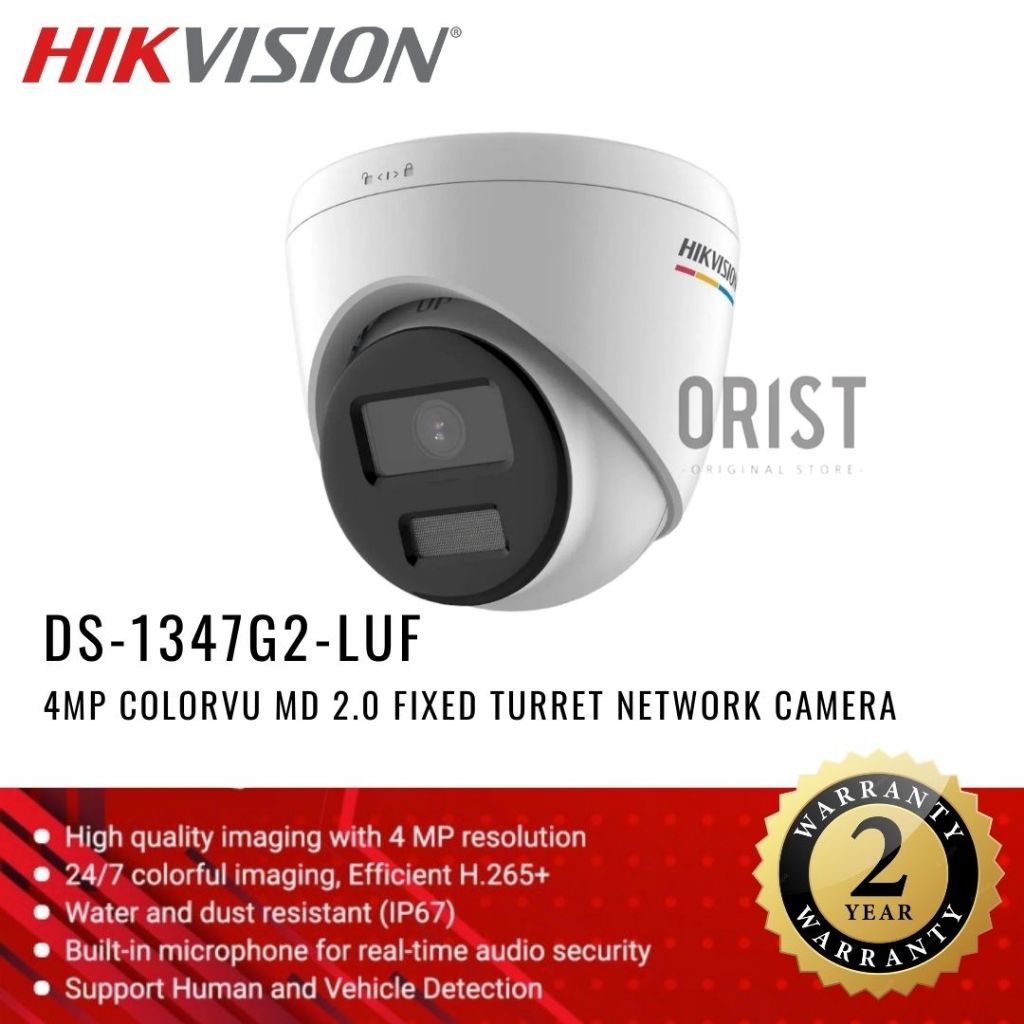 Jual HIKVISION IP CAMERA 4MP COLORVU TURRET AUDIO DS-2CD1347G2-LUF ...