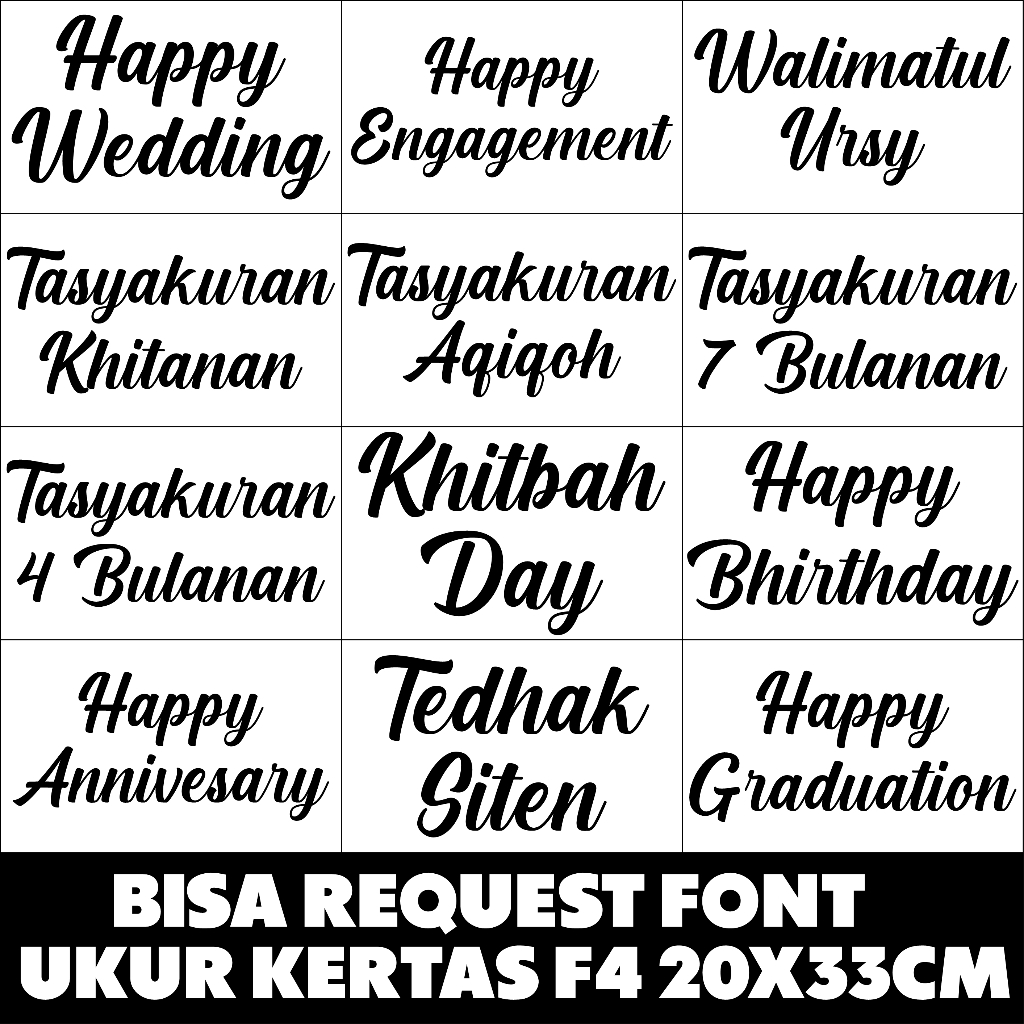Jual Tulisan Nama Dekorasi Backdrop Lamaran Wedding Tasyakuran Aqiqah ...