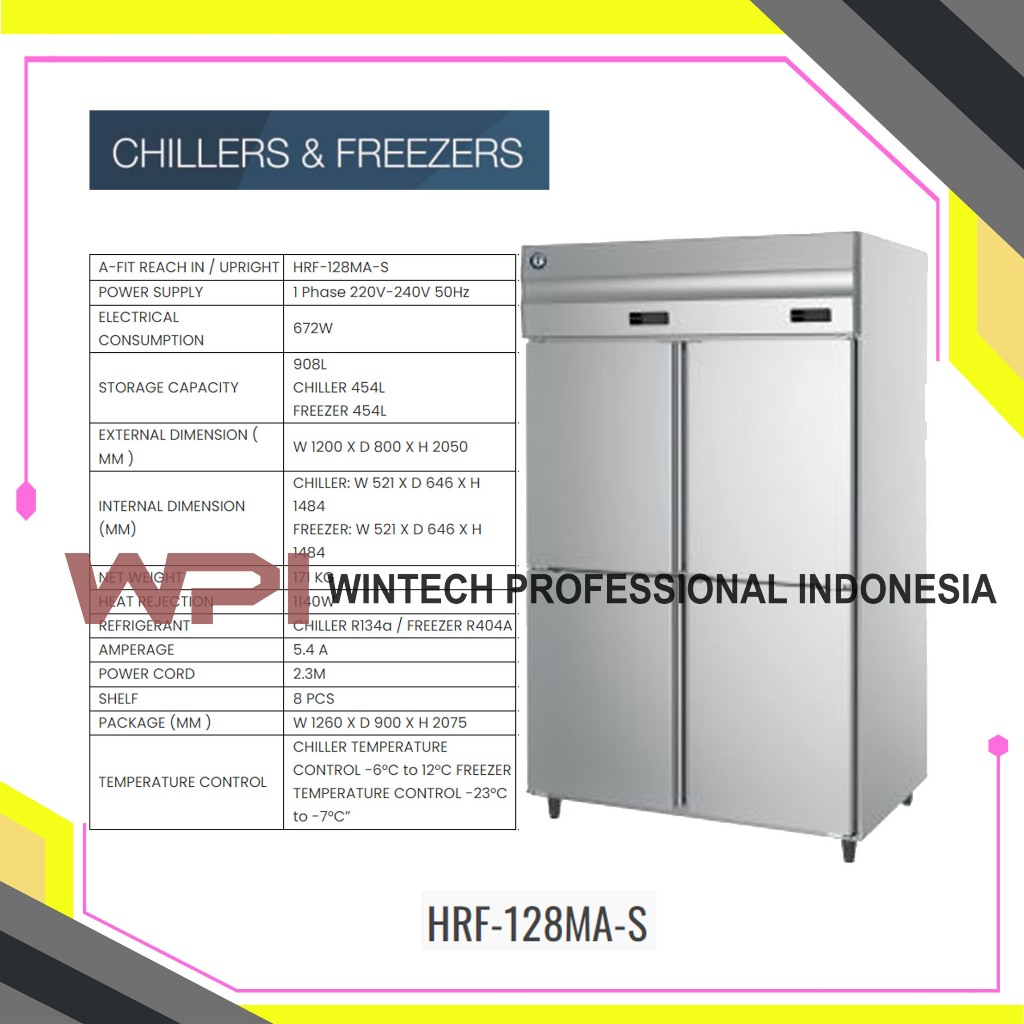 Jual Hoshizaki HRF-128MA-S SS Kitchen Upright Combi Freezer Chiller 4 Pintu | Shopee Indonesia