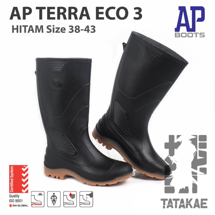 Jual AP Boots Terra Eco 3 Hitam Sepatu Boot Karet Lentur Anti Slip ...