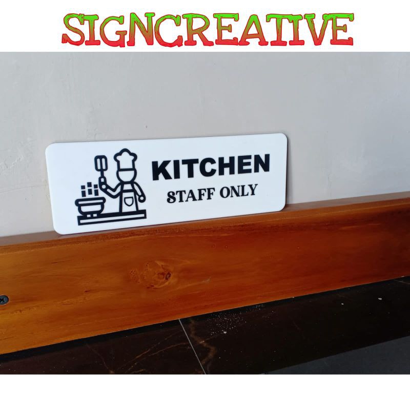 Jual Sign Tanda Label Kitchen Staff Akrilik | Shopee Indonesia