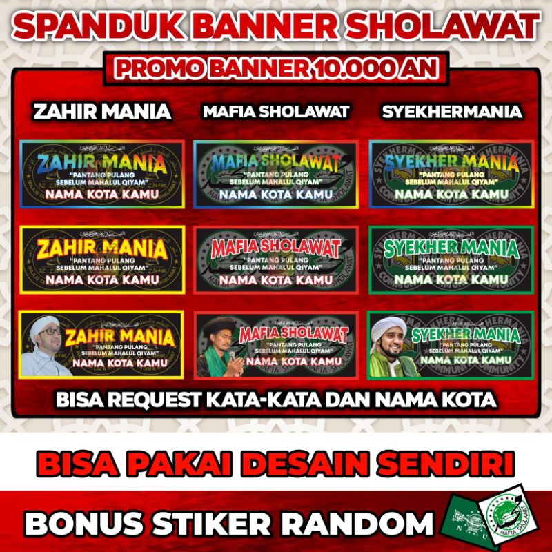 Jual (Promo Banner 10ribuan) Spanduk Banner Sholawat, Zahir Mania ...