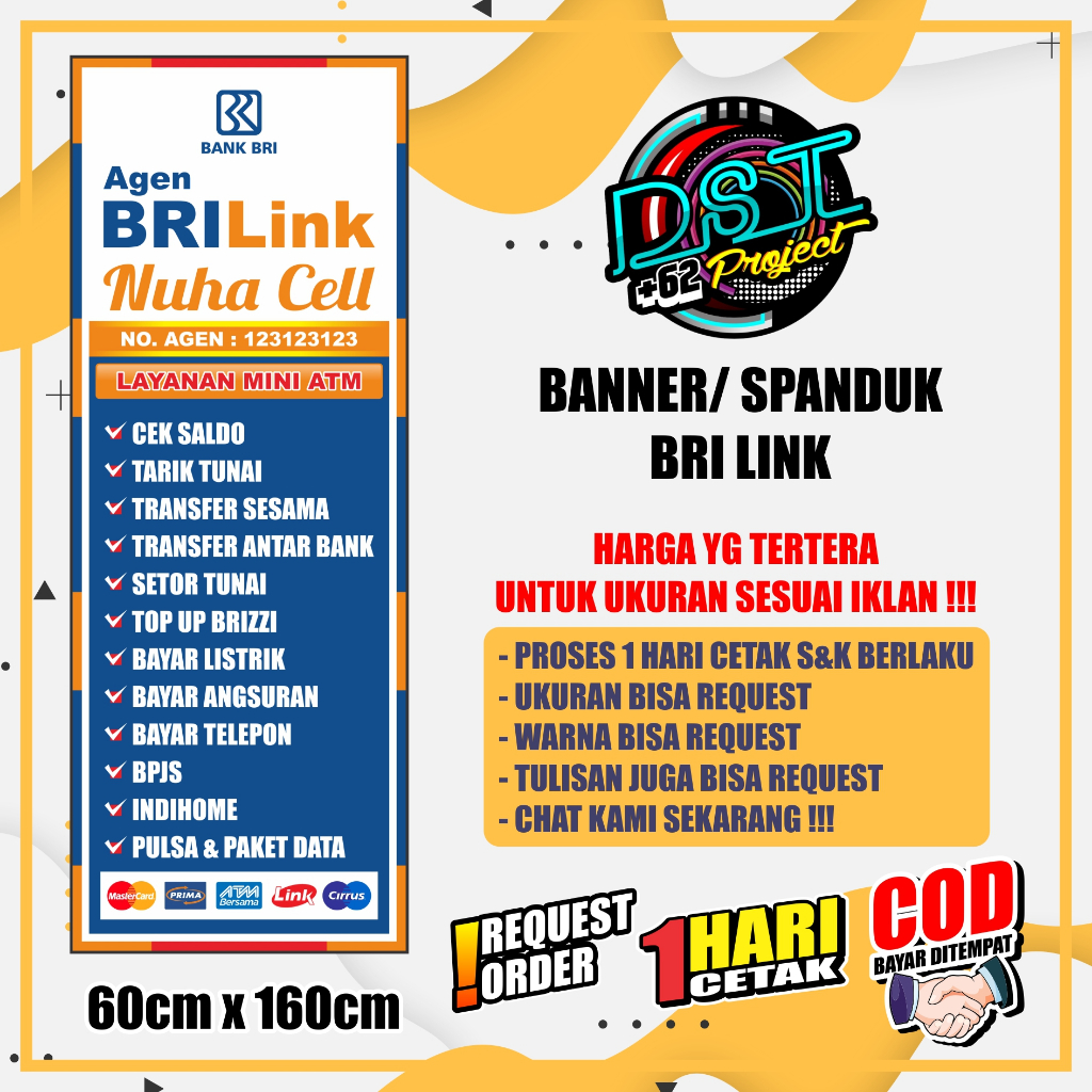 Jual BANNER / SPANDUK BRI LINK 60 x 160 | Shopee Indonesia