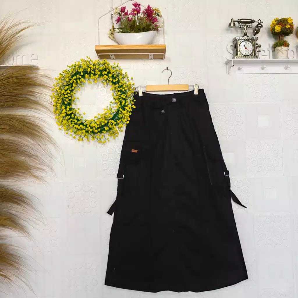 Jual ROK CARGO WANITA JUMBO (XXL) rok korean style rok panjang wanita ...