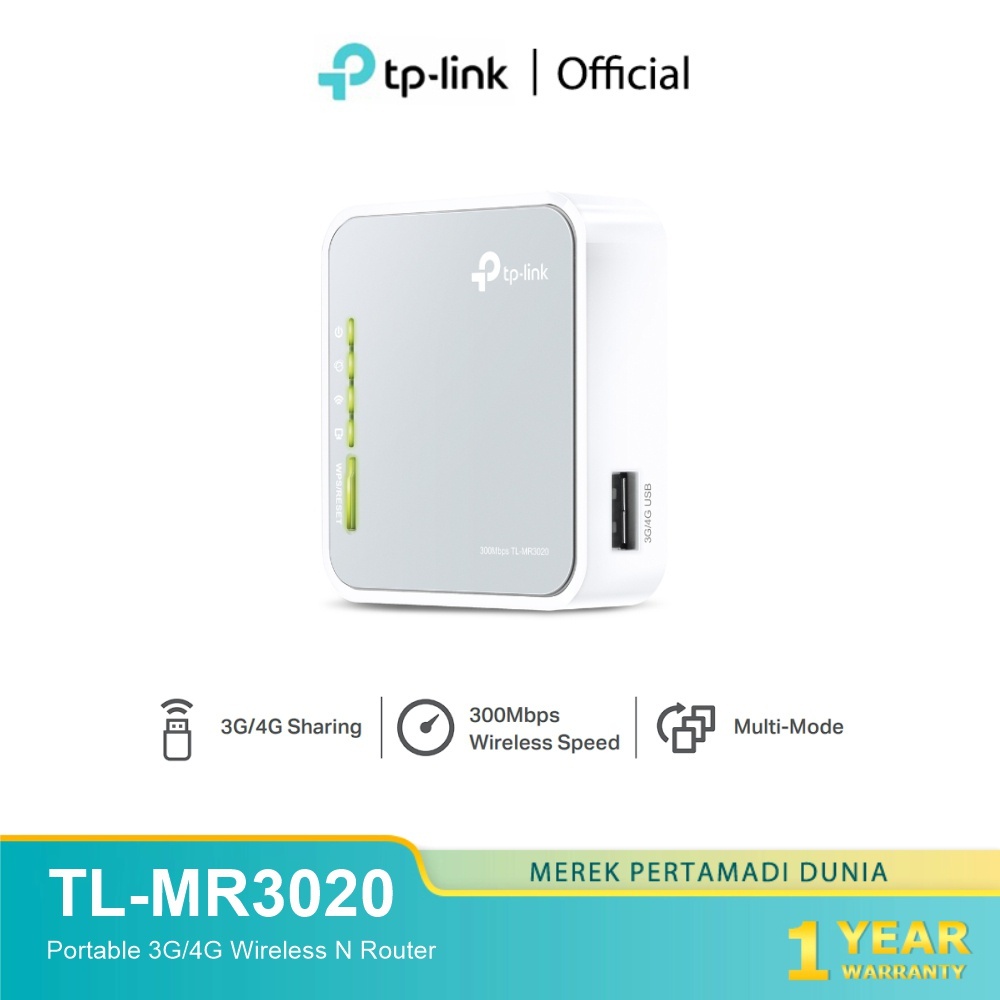 Jual TP-LINK TL-MR3020 Portable 3G/4G Wireless N Router - White MR3020 ...