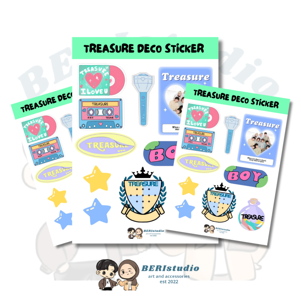 Jual TREASURE DECO STICKER KISS CUT | Shopee Indonesia