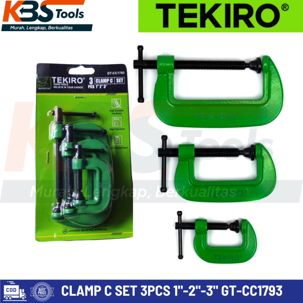 Jual TEKIRO Clamp C Set 3 Pcs 1" 2" 3" Klem Jepit Catok Kayu C GT ...