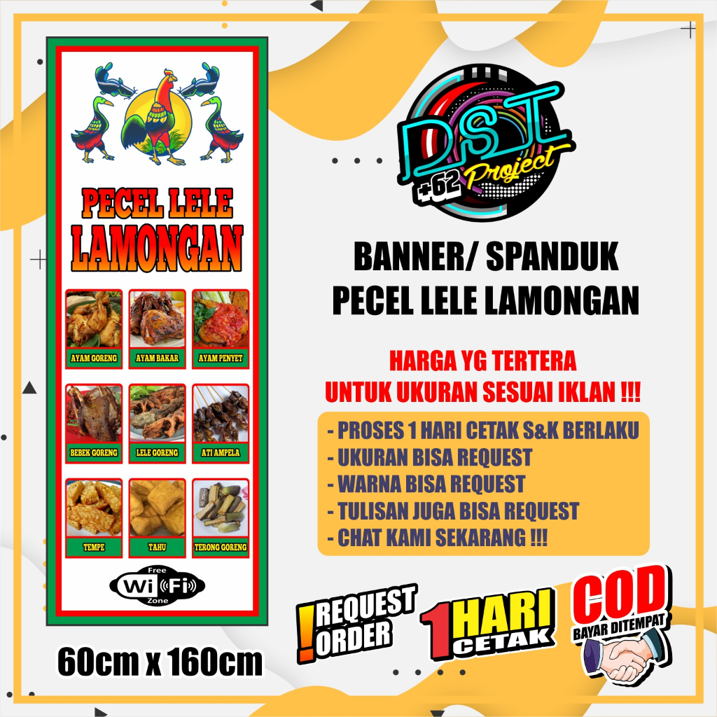 Jual BANNER / SPANDUK PECEL LELE 60 x 160 | Shopee Indonesia