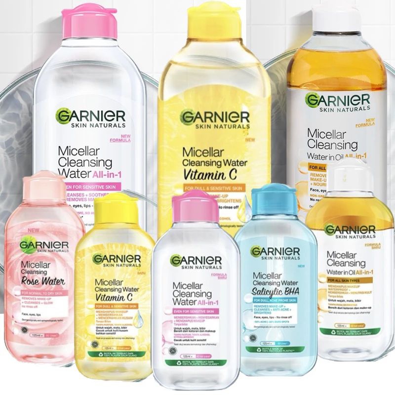 Jual Garnier Micellar Water 400ml Pink/Biru/Rose/Vitc/Kuning ...