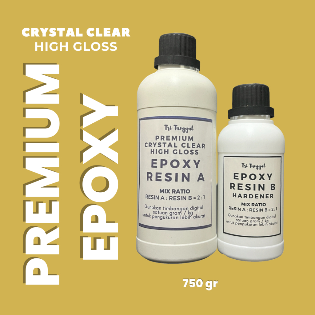 Jual Resin Epoxy High Gloss Crystal Clear Bening 750gr 750 gr Hardener ...