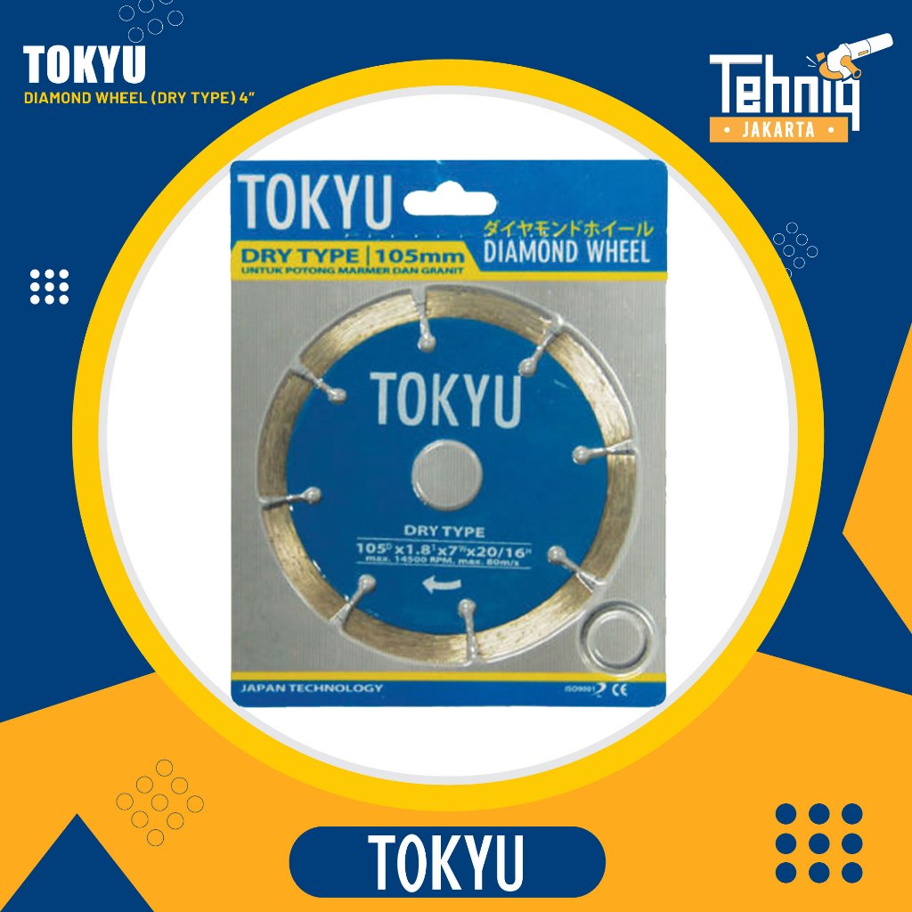 Jual Diamond Wheel Dry Tipe 105x1.8x7x20/16 (Tokyu) | Shopee Indonesia