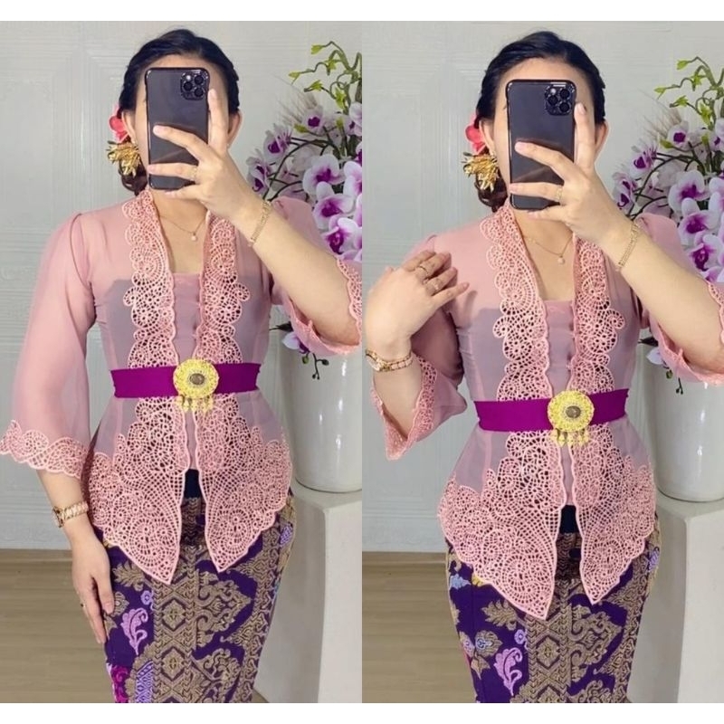 Jual kebaya bordir kartini daun || Kebaya Bali Modern || Kebaya Bali ...