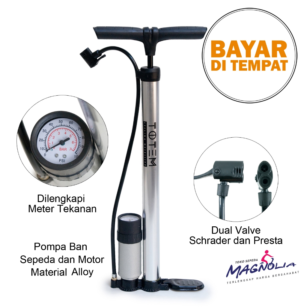 Jual Pompa Angin Ban Sepeda dan Motor Kompa Speda Steel | Shopee Indonesia