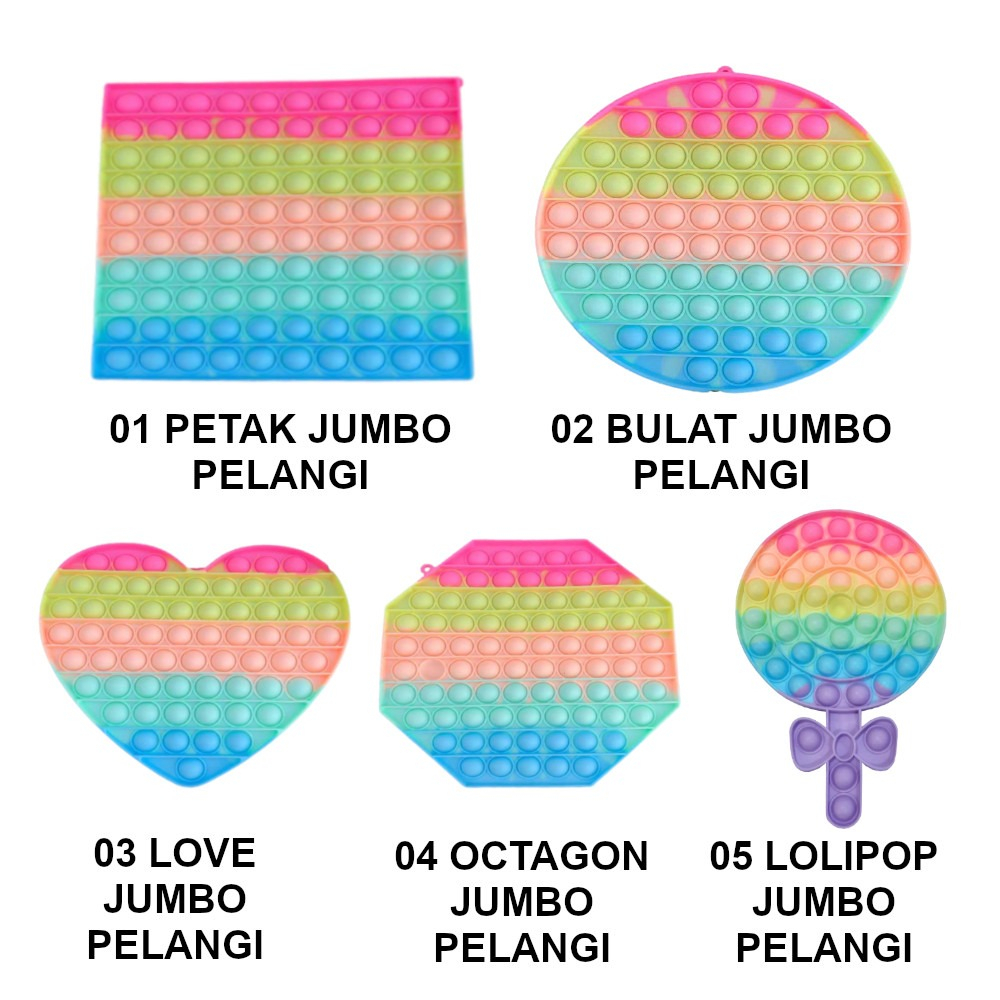 Jual Mainan Anak Pop It Pelangi Shape Fidget Push / Mainan Bubble Toys ...