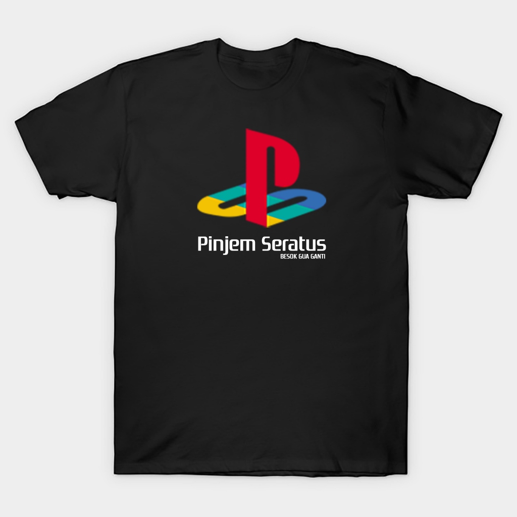 Jual Kaos T shirt lucu parody PS playstation Pinjem seratus besok gua ...