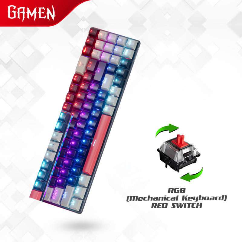 Jual GAMEN Titan Elite Keyboard Gaming Mechanical Keyboard Pluggable Port Blue/Red Switch Wired ...