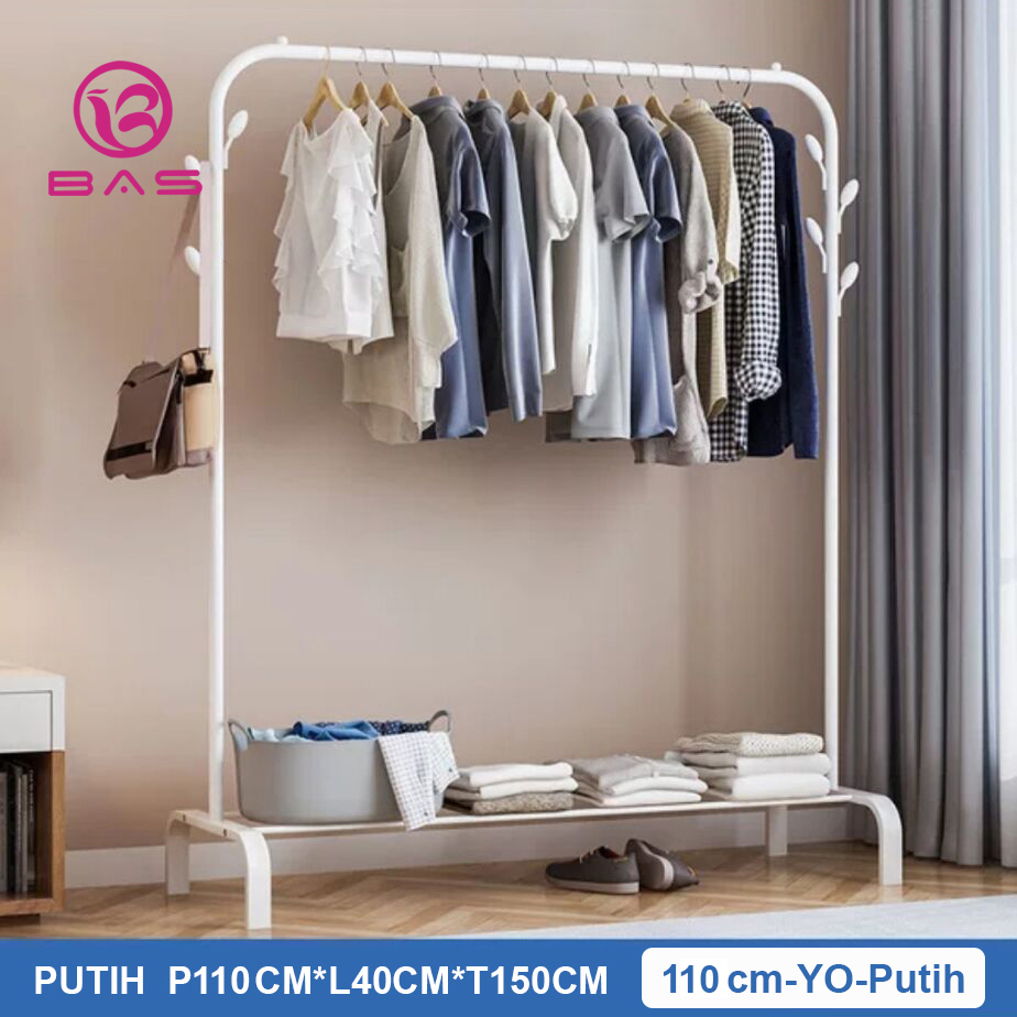 Jual BAS Gantungan baju rak besi rak jemuran portable stand hanger ...