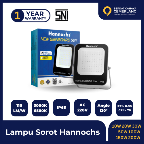 Jual Lampu Sorot LED Hannochs New Signboard 10W 20W 30W 50W Flood Light | Shopee Indonesia