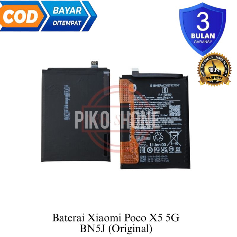 Jual baterai xiaomi poco x5 5g baterai poco x5 5g BATERAI BATTERY XIAOMI POCO X5 5G BN5J ...