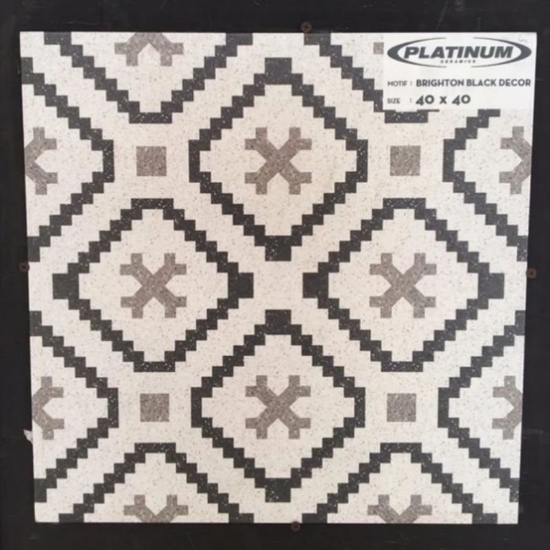 Jual Platinum Brighton Black Decor 40x40 Kw1 Keramik Lantai Vintage ...