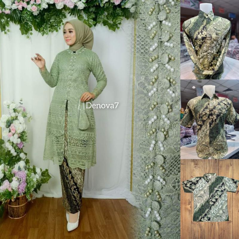 Jual Baju couple kebaya brukat modern / kebaya brukat / kebaya kancing ...