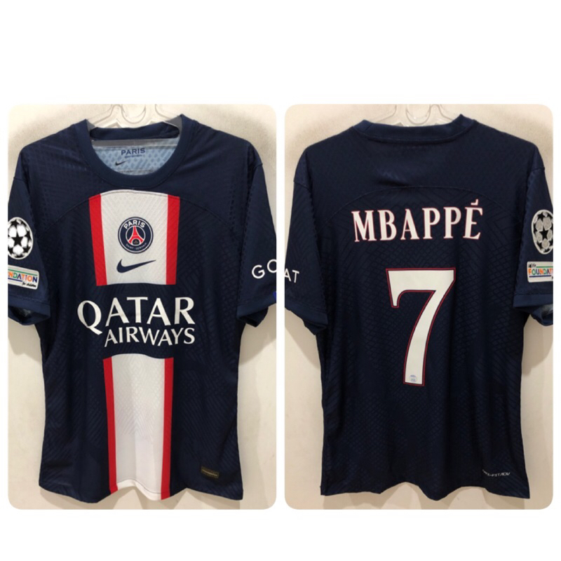 Jual JERSEY PLAYER ISSUE - PSG Home 2022-2023 name player Mbappe + Patch UCL | Shopee Indonesia