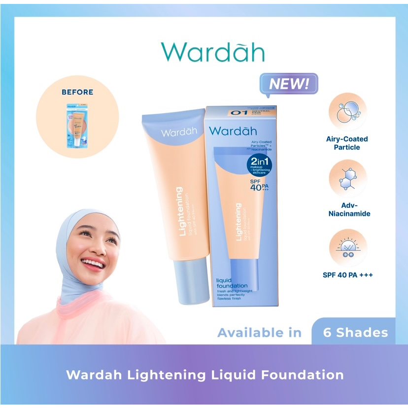 Jual Wardah Lightening Liquid Foundation Natural Matte Finish 6ml ...