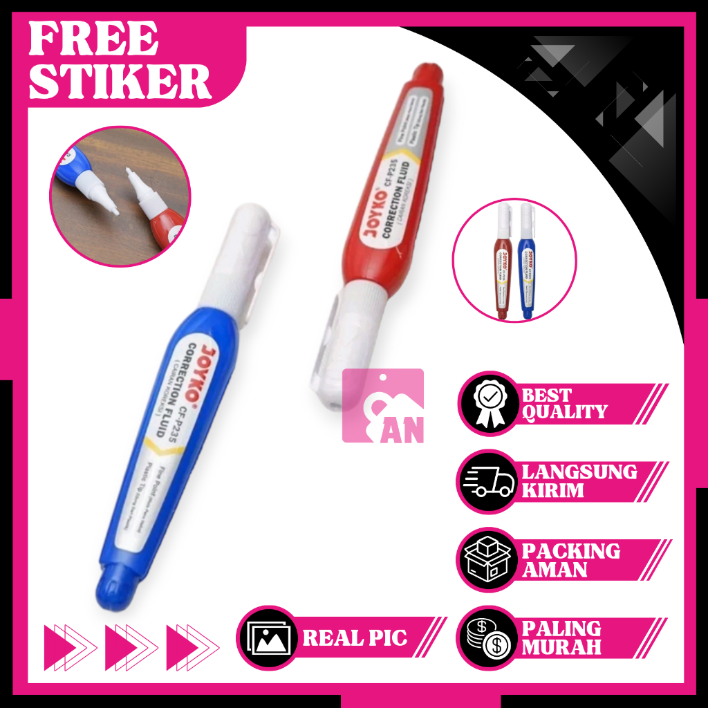 Jual 1PCS JOYKO Tipex Correction Fluid Pen Tip ex Liquid Cairan ...