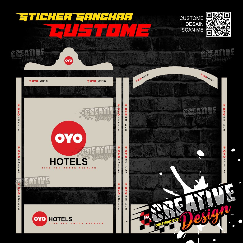 Jual STICKER DECAL SANGKAR KOTAK KOHSAN OYO | Shopee Indonesia