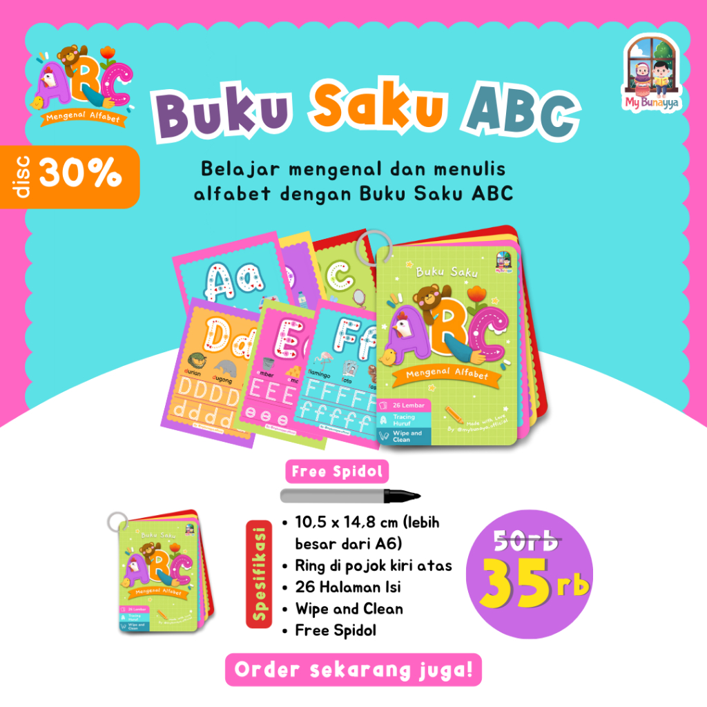 Jual Buku Saku ABC - Belajar Menulis - Belajar Membaca - Anak PAUD ...