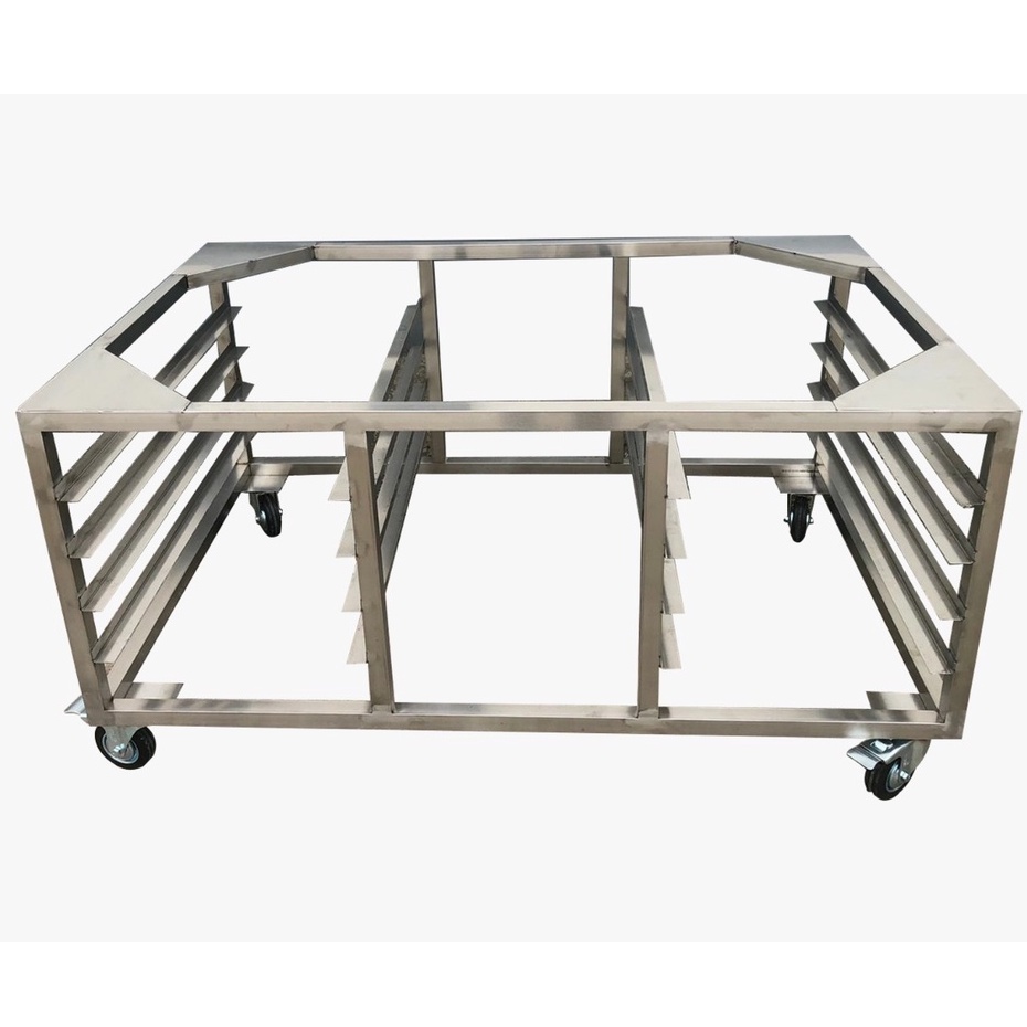 Jual Meja Kaki Oven 1 Deck 2 Loyang + Roda / Meja Oven 12 + 8 Rak ...